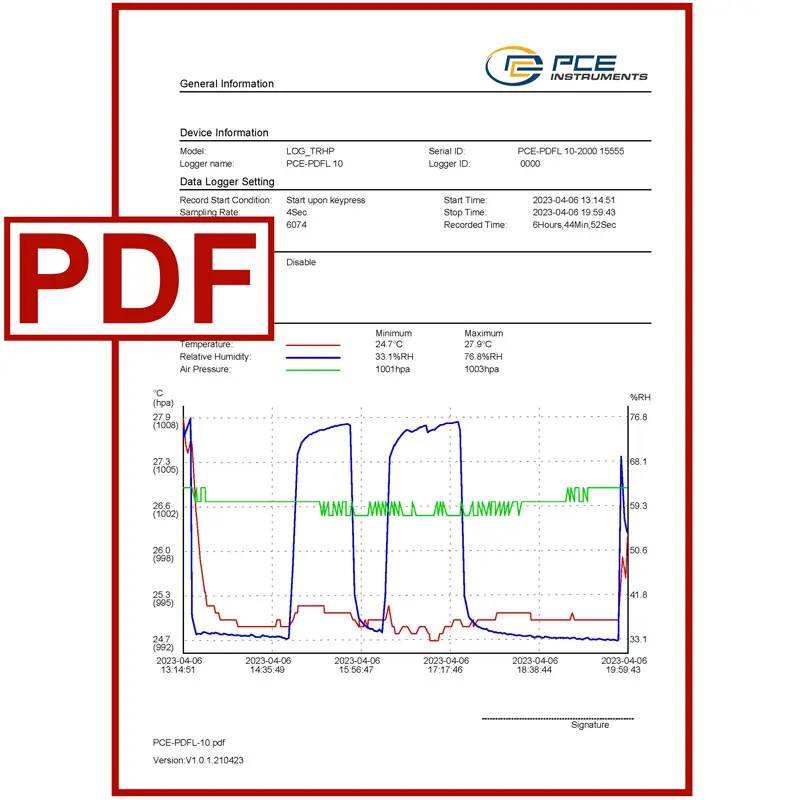 PCE-PDFL 10 Data Logger